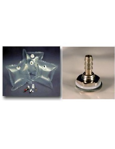 Gas sample bag 40L Tedlar clear 61x61 cm nickel plated brass valve pack ...