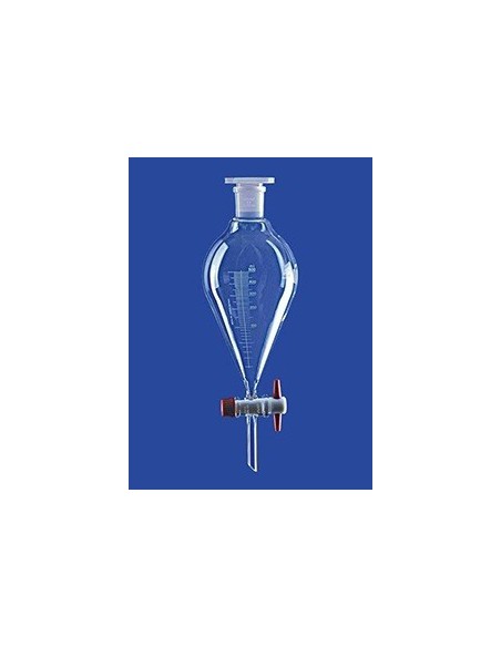 Separating funnel borosilicate glass 3.3 500 ml conical graduated PTFE ...